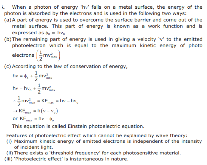 CBSE Class 12 Physics Dual Nature of Radiation and Matter Worksheet Set A